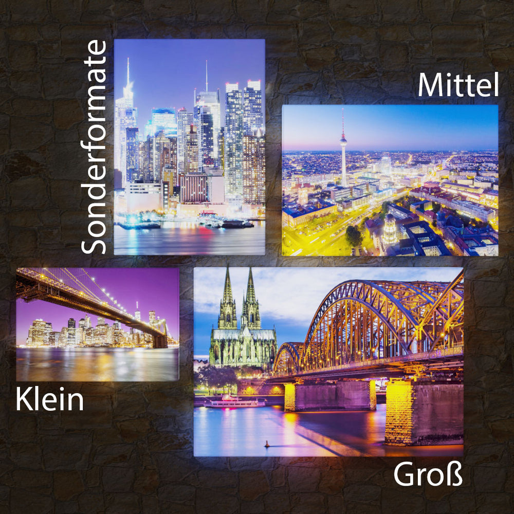 LED Bild Leuchtbild Palmen am Strand - lightbox multicolor